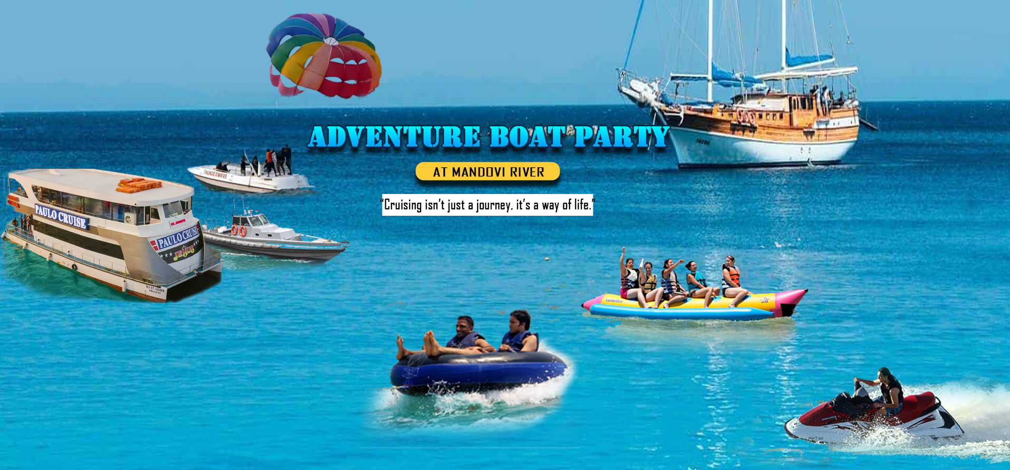 Adventure Party Boat with Water Sports: Thrilling Fun with Melwin ...